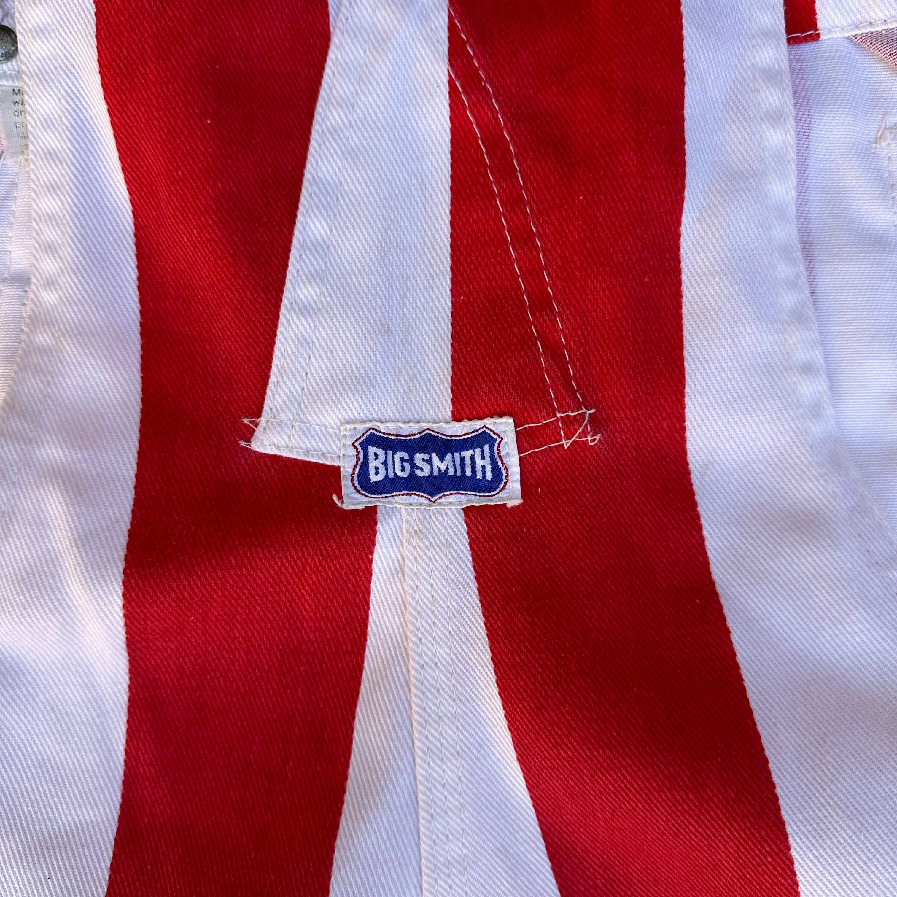 1970's Big Smith Striped Red/White Overalls 30” x 28 1970's Big Smith Striped Red/White Overalls 30” x 28