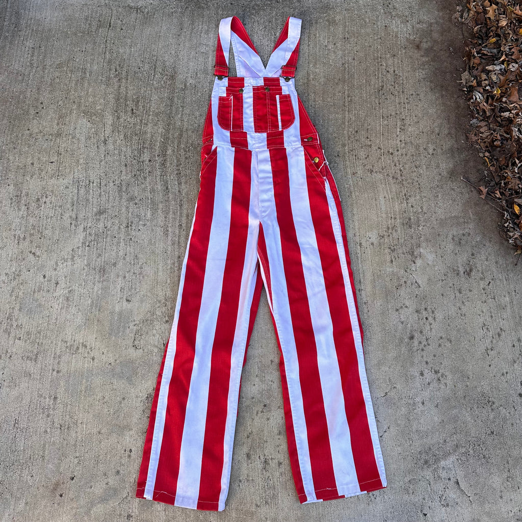 1970’s Big Smith Striped Red/White Overalls 30” x 28” – Little Chum Vintage