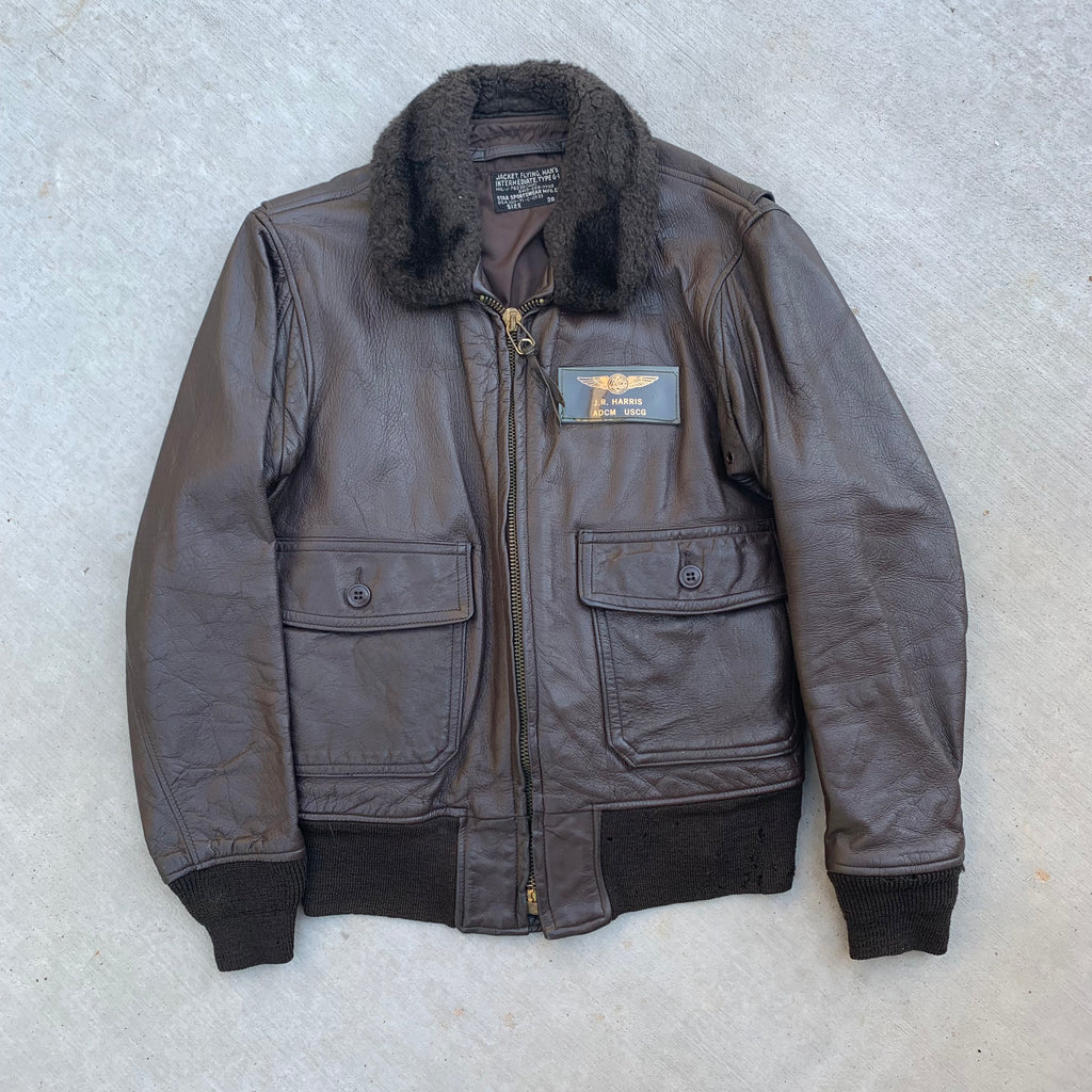 1970’s USCG G-1 Flight Jacket Size 38 – Little Chum Vintage