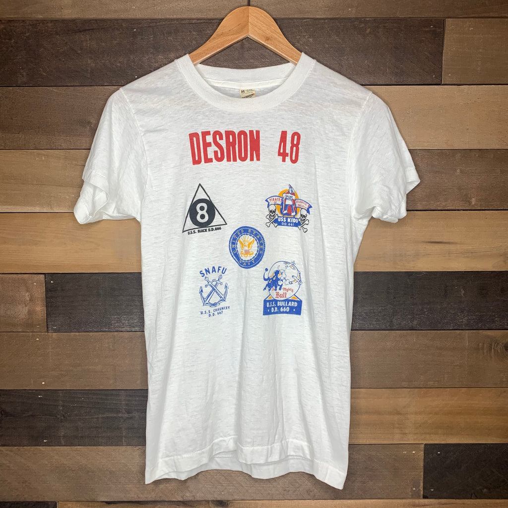 1980’s DesRon 48 US Navy WWII Squadron T-Shirt Small – Little Chum Vintage