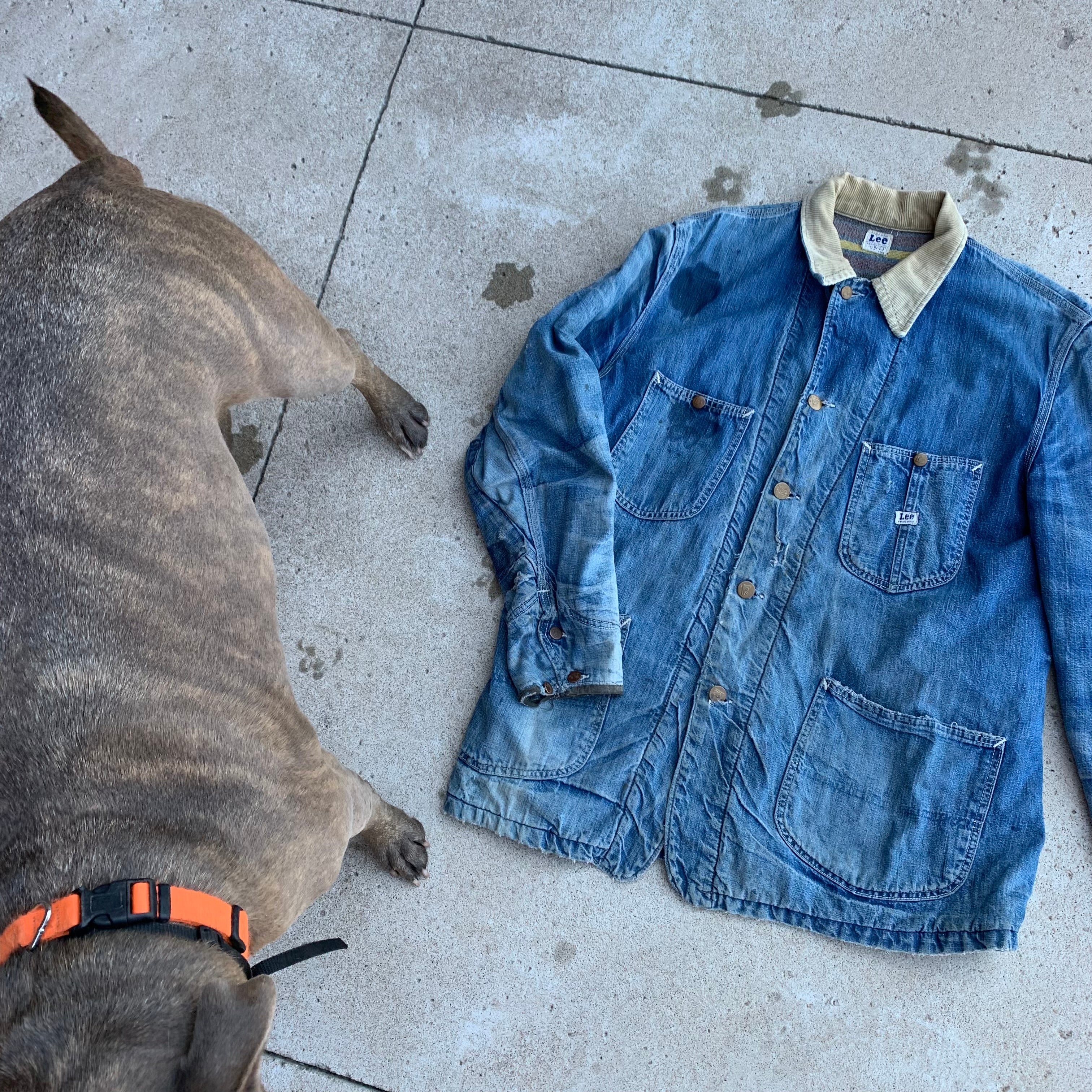 1950's Long L Lee 81-LJ Blanket Lined Denim Chore Coat 42 1950's Long L Lee 81-LJ Blanket Lined Denim Chore Coat 42