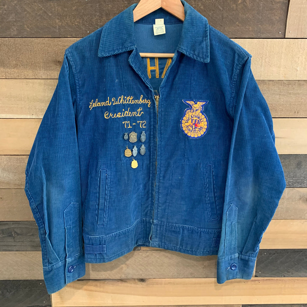 Early 1970’s Chainstitched FFA Jacket with Pins S/M – Little Chum Vintage